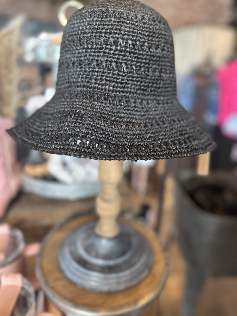 Black Raffia bucket hat – Rocket & Roo Boutique